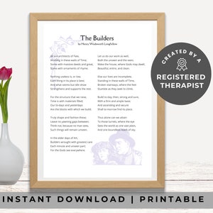 The Builders Poem, Henry Wadsworth Longfellow, Printable Poem Wall Art ...