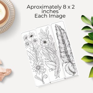 Floral Bookmarks to Color, Feathers & Flowers Colouring, Grounding ...