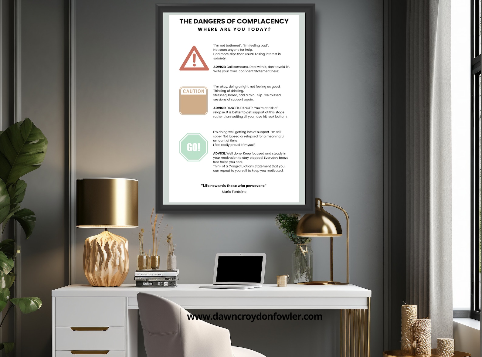 Addiction Recovery Poster, the Dangers of Complacency, Sobriety ...