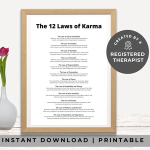 12 Laws of Karma Digital Download, Law of Attraction Prints ...