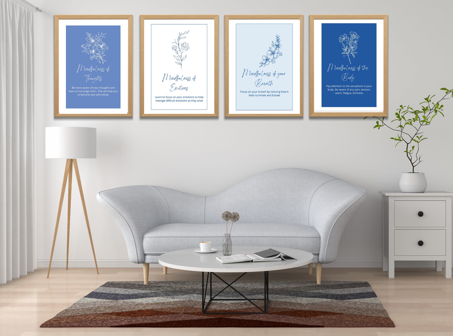 Dialectical Behavioral Therapy Poster, DBT Mindfulness Printable, Blue ...