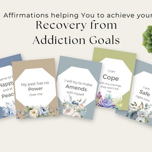 Sobriety Affirmation Cards, Floral Recovery Flashcards, Drug Treatment ...