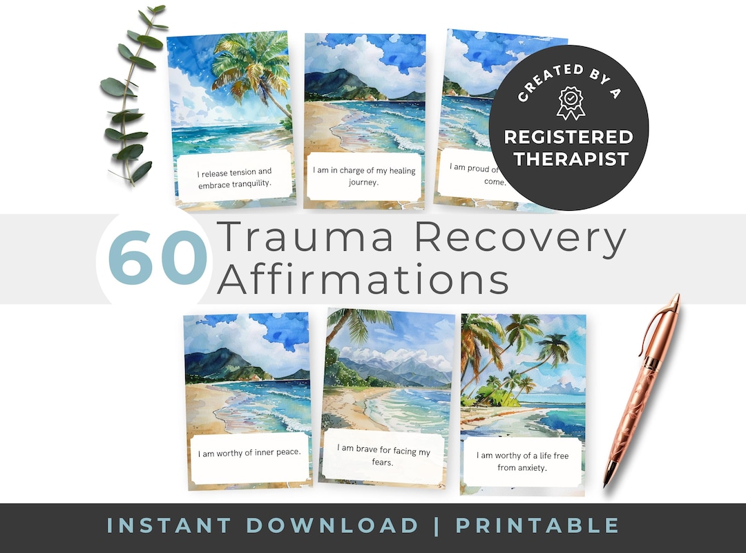 Affirmation Cards for Trauma, Trauma Recovery Affirmations, Complex ...