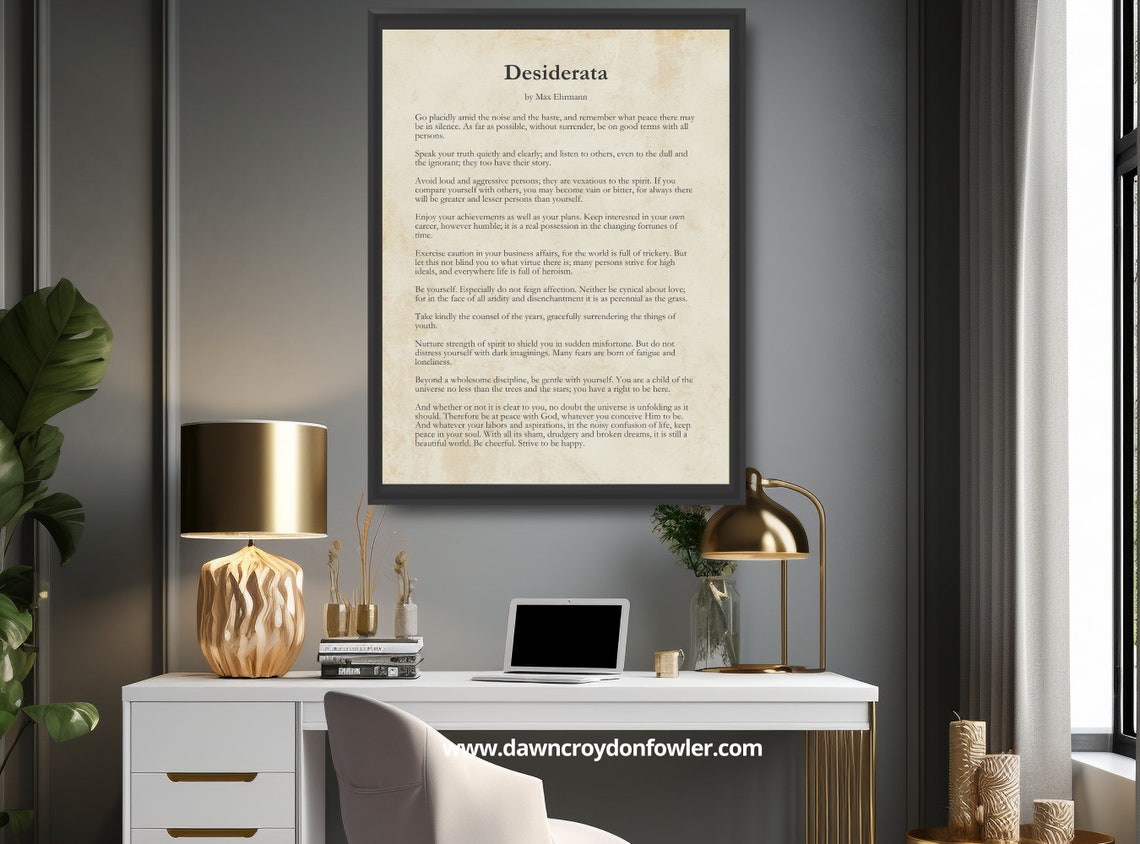 Desiderata Poster PDF, Max Ehrmann, Vintage Therapy Room Decor, Poem ...