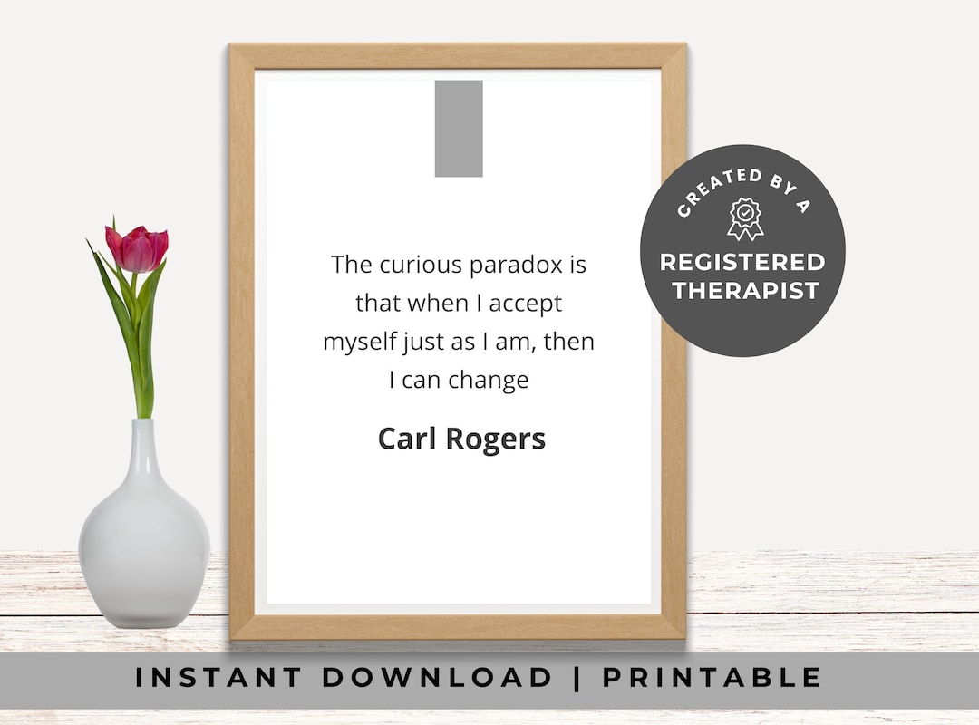 Therapy Office Wall Art, Carl Rogers Quote, Minimalist Simple Design ...
