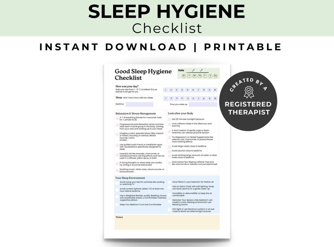 Printable Sleep Hygiene Worksheet, Pastel Nightly Routine Planner ...