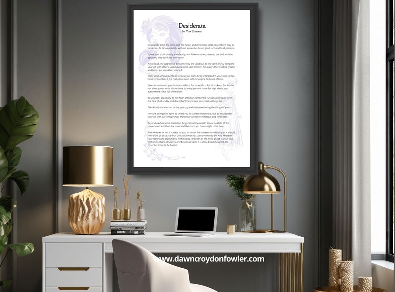 Desiderata Poster PDF, Max Ehrmann Therapy Room Decor, Poem Print for ...