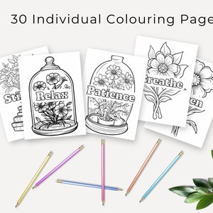 Mindfulness Indoor Plants Coloring Pages, Tool for Relaxation Stress ...