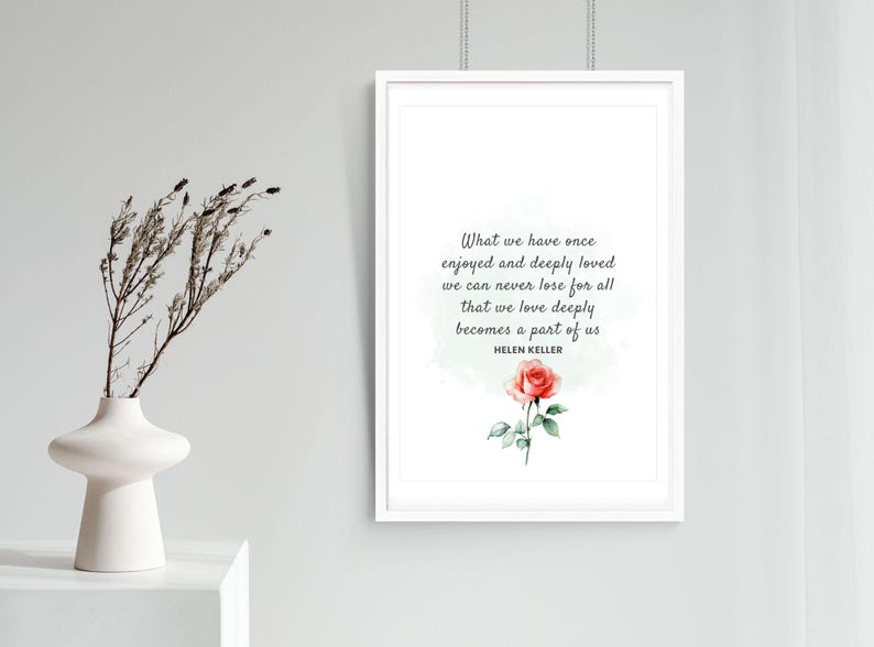 Helen Keller Quote on Grief, Bereavement Printable Wall Art, What We ...