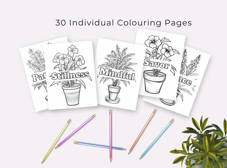 Mindful Coloring Pages for Adults, Plant Colouring Book PDF ...