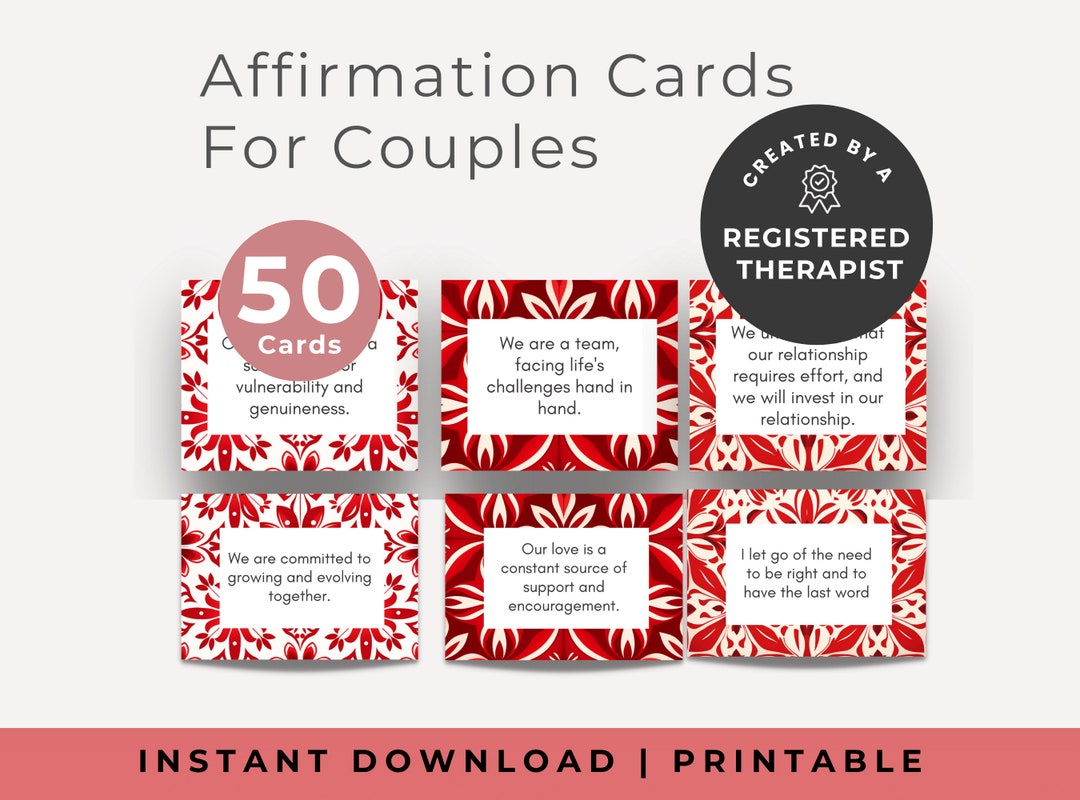 Couples Affirmation Cards, Mindful Affirmations for Love, Activities ...