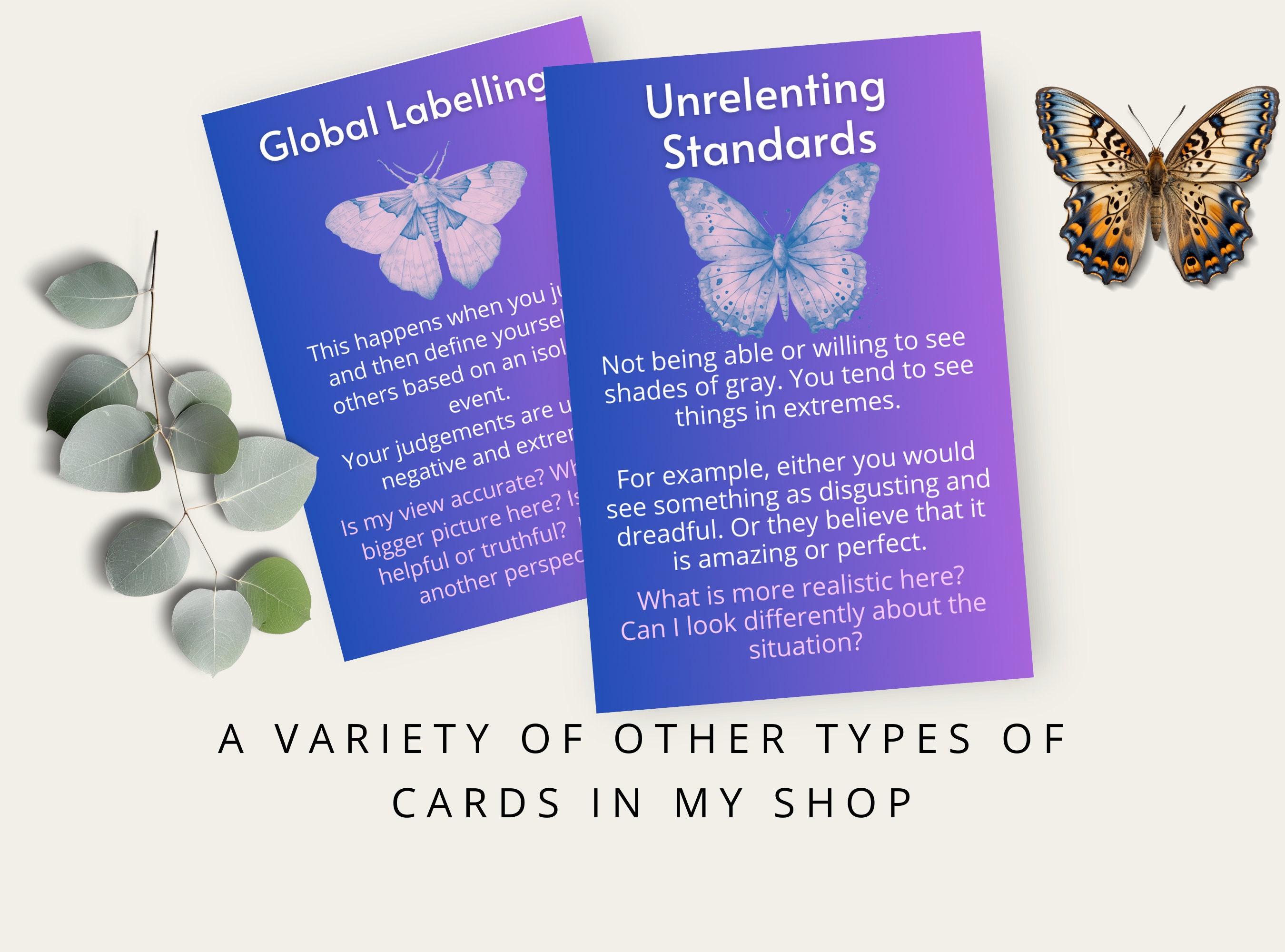 Cognitive Distortions Examples, Boho Styled Digital Flashcard ...