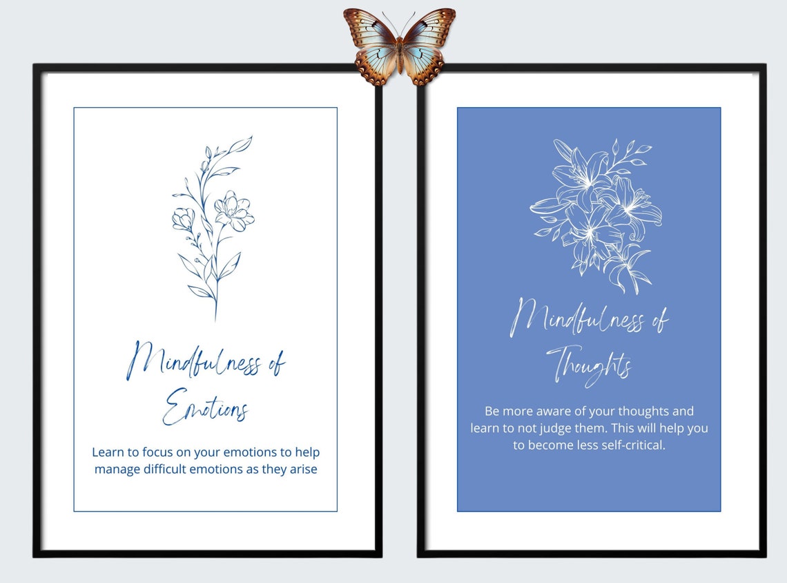 Dialectical Behavioral Therapy Poster, DBT Mindfulness Printable, Blue ...