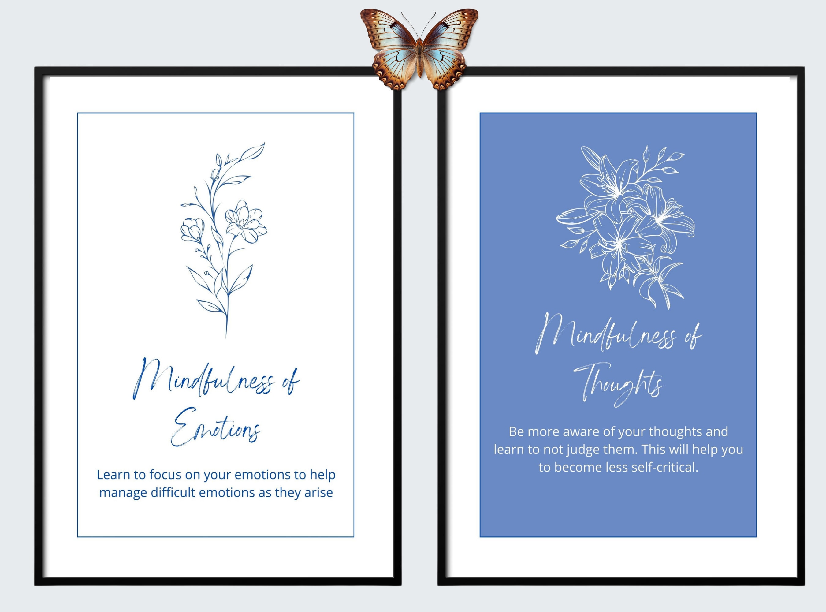 Dialectical Behavioral Therapy Poster, DBT Mindfulness Printable, Blue ...