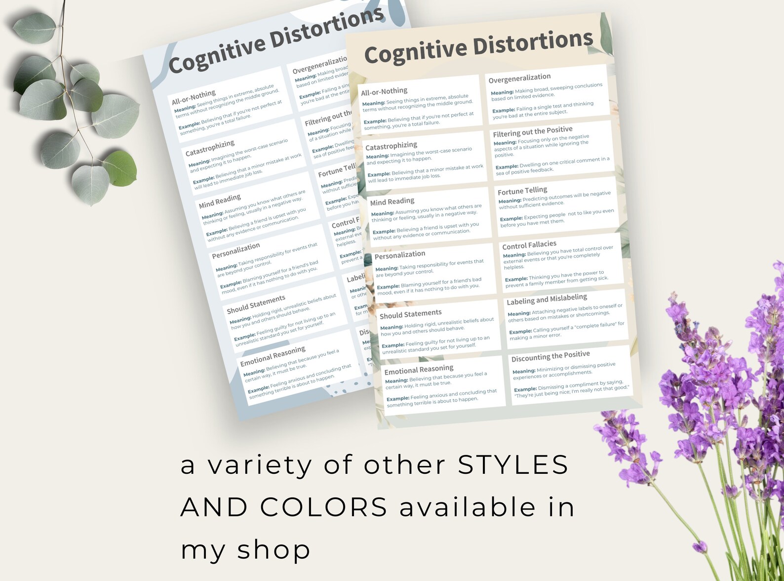 Cognitive Distortions, Pastel Counseling Room Decor, Psychologist Room ...