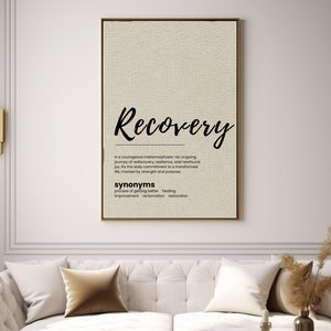 Recovery Definition Poster, Addiction Therapist Office Wall Art, Alcoholics Anonymous Wall Art ...