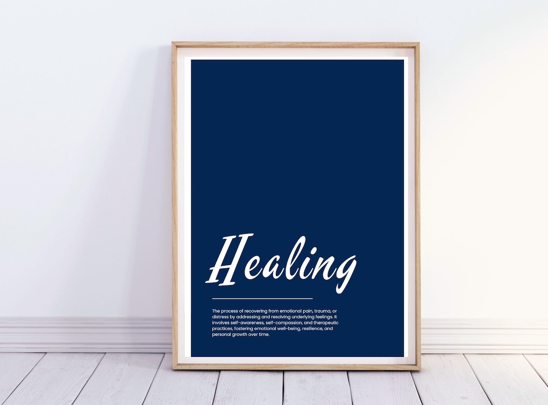 Healing Definition Poster, Definition of Heal Quote, Blue Emotional ...