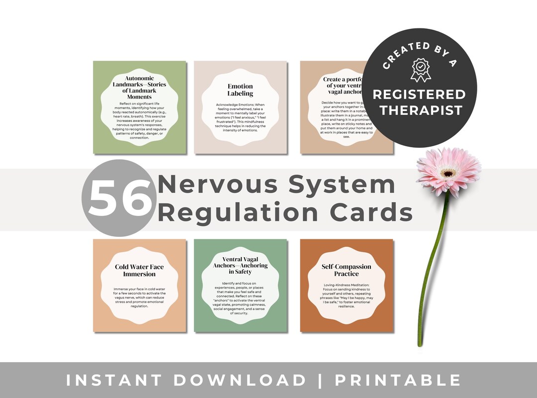 Nervous System Regulation Cards, Printable Polyvagal Theory Activities ...