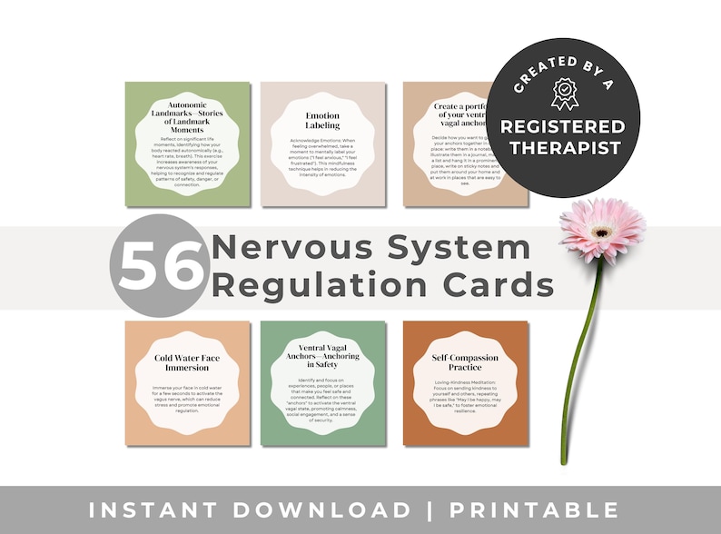 Nervous System Regulation Cards, Printable Polyvagal Theory Activities ...