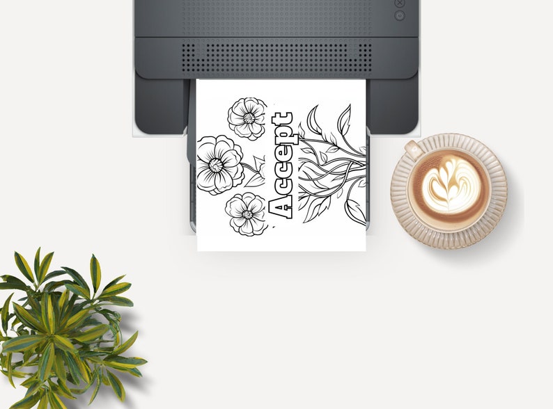 Mindfulness Indoor Plants Coloring Pages, Tool for Relaxation Stress ...
