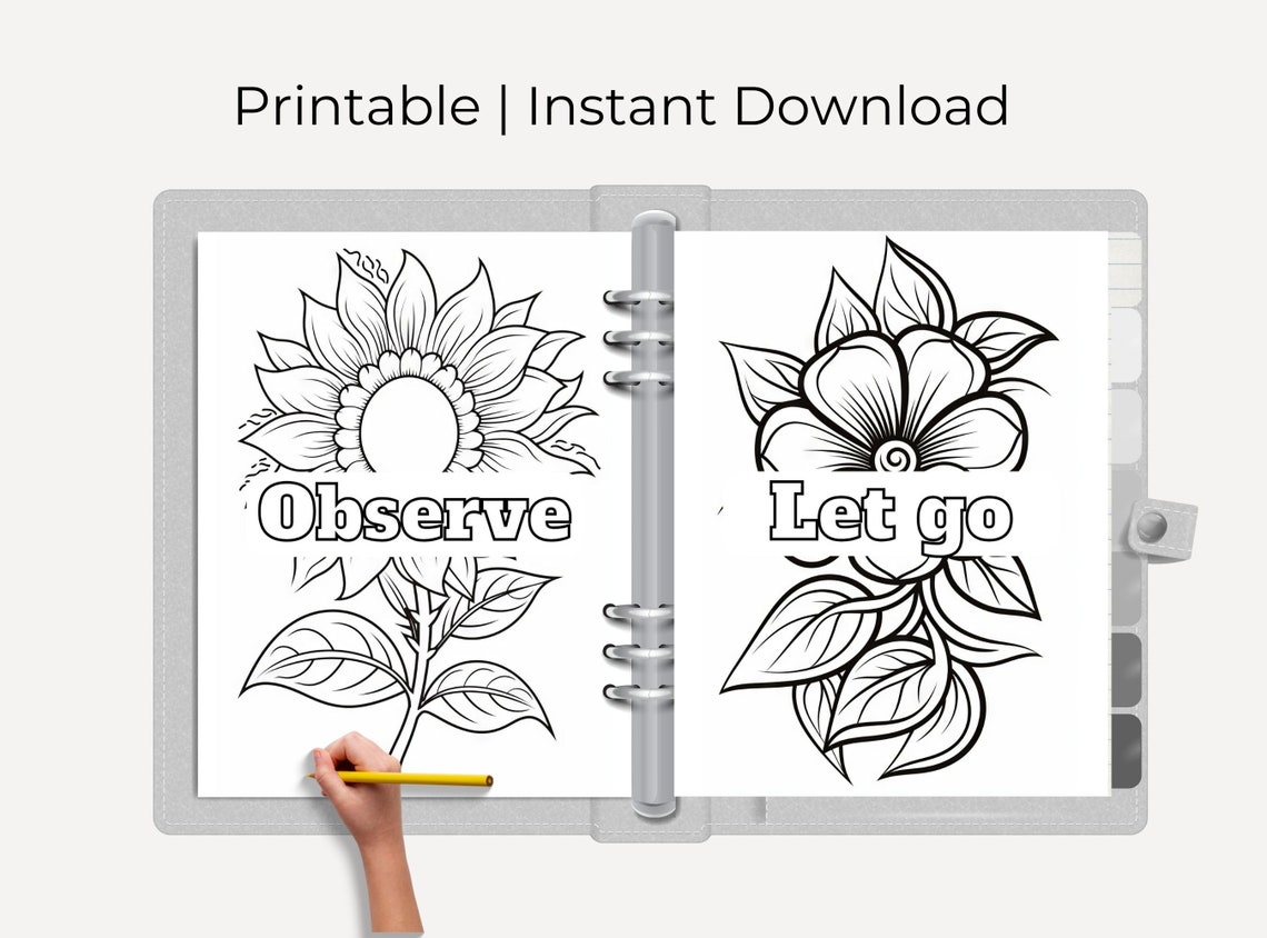Mindfulness Indoor Plants Coloring Pages, Tool for Relaxation Stress ...
