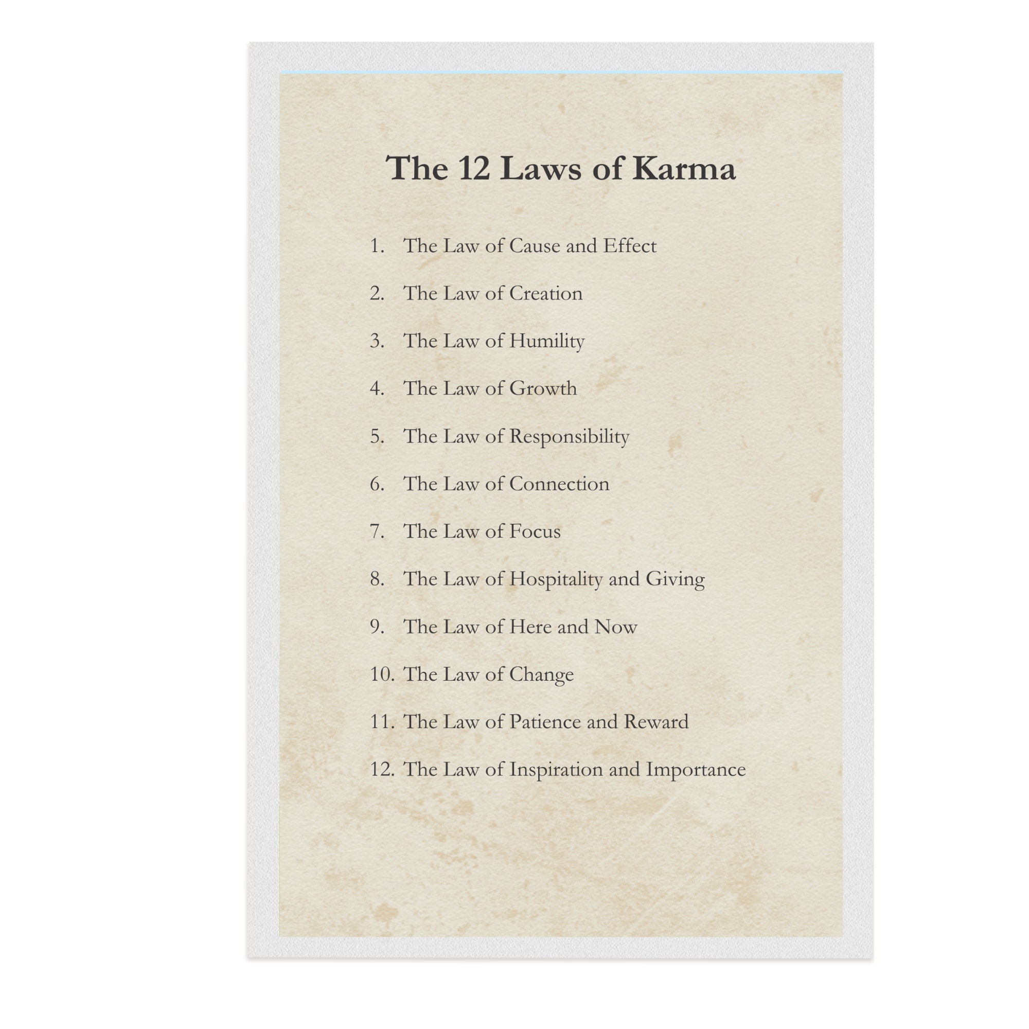 12 Laws of Karma Poster Digital Download Karma Print Law of - Etsy