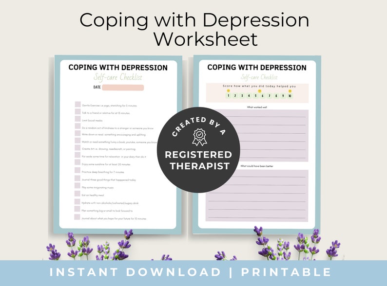 Depression Checklist Pdf, Self-care Check List, Low Mood Coping Skills ...