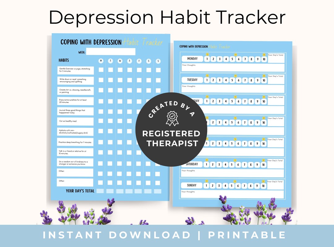 Self-care Checklist for Depression PDF, Daily Habits for Mental Health ...