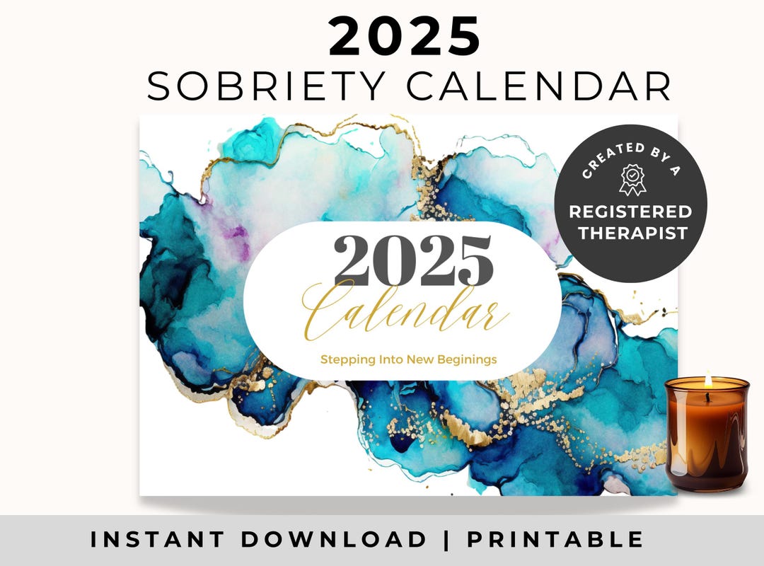 Buy 2025 Sobriety Calendar Printable PDF, Addiction Recovery ...