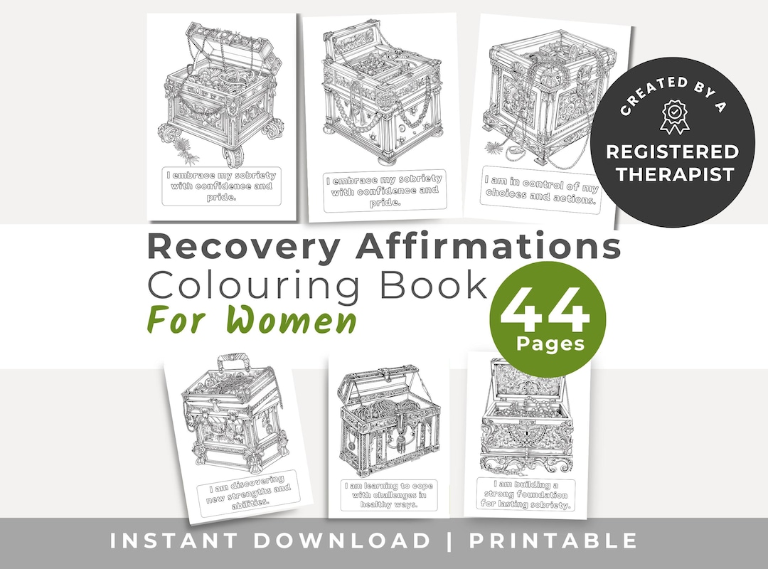 Sobriety Coloring Book, Printable Colouring, Mindfulness Tool for ...