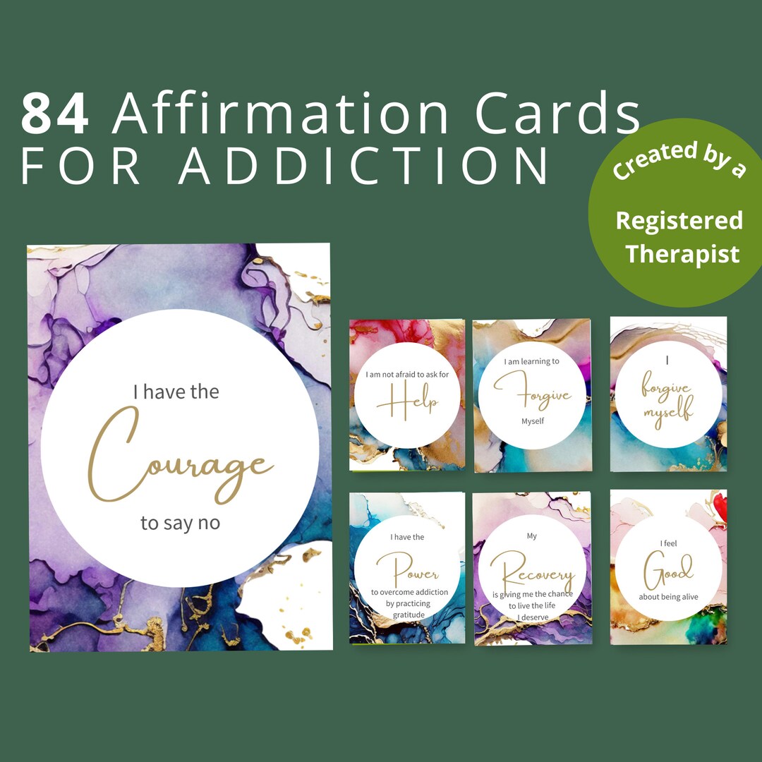 Addiction Recovery Affirmation Cards, Sobriety Flashcards, Alcohol ...
