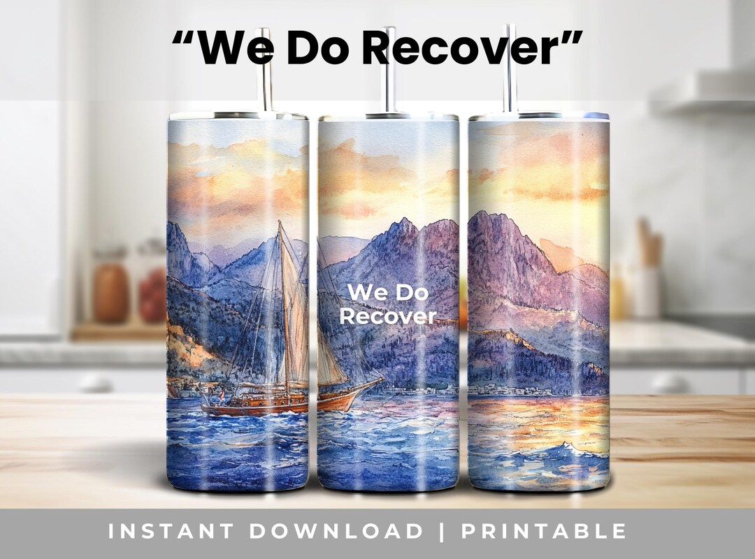 We Do Recover PNG, Addiction Recovery Tumbler Wrap, Mediterranean ...