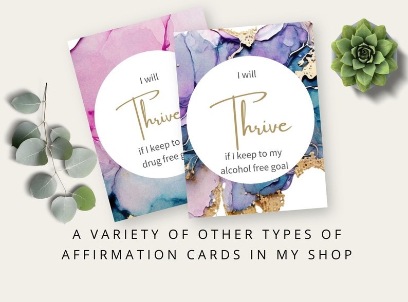 Addiction Recovery Affirmation Cards, Colourful CBT for Sobriety Tool ...