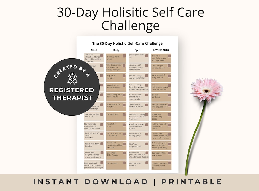 Printable Self Love Activity Worksheets, Holistic 30-day Self Care ...