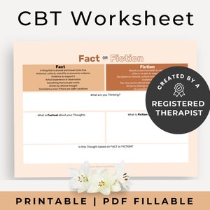 Cognitive Behavioral Therapy Worksheet, Fact or Fiction PDF, Change ...