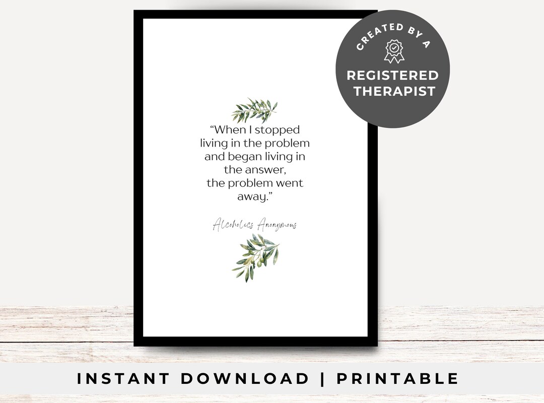 AA Recovery Poster, Minimalist Alcoholics Anonymous Quote, Addiction ...