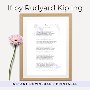 If Poem by Rudyard Kipling, If Poem PDF, Poem for Dad, Poetry Printable ...