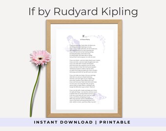 If, Poem by Rudyard Kipling, Printable Poem - Etsy