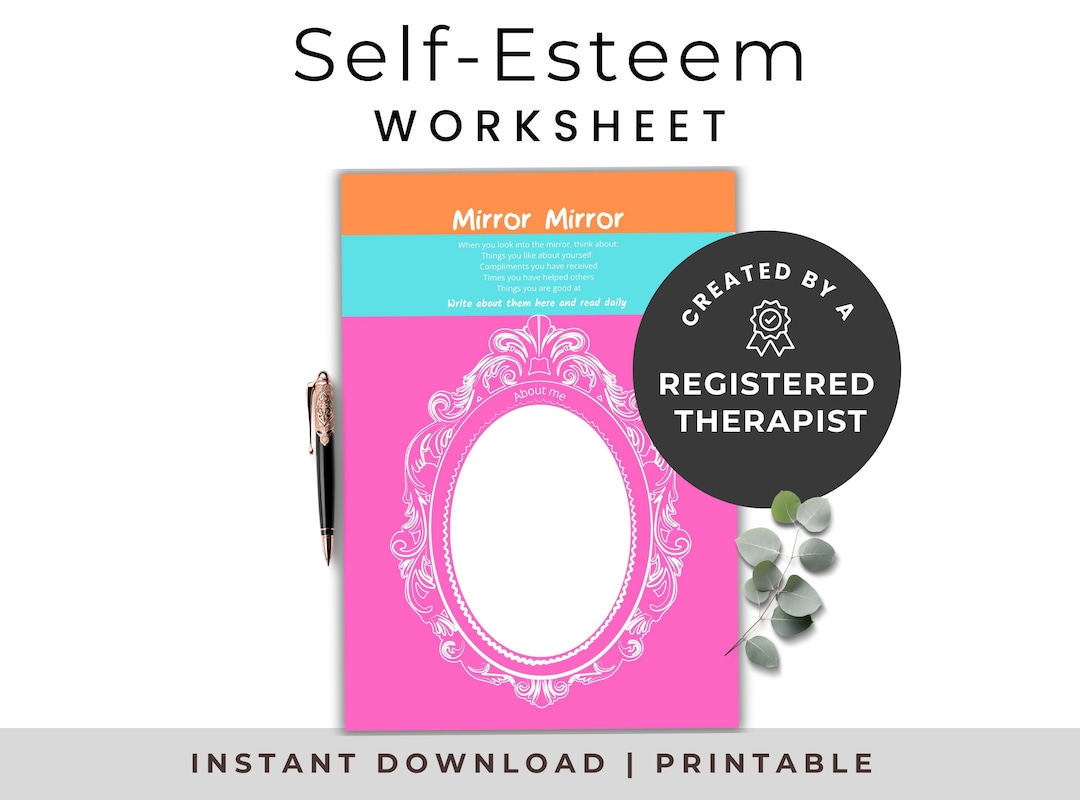 Self Esteem Worksheet Teens, Mirror Mirror Activity, Pink Confidence ...