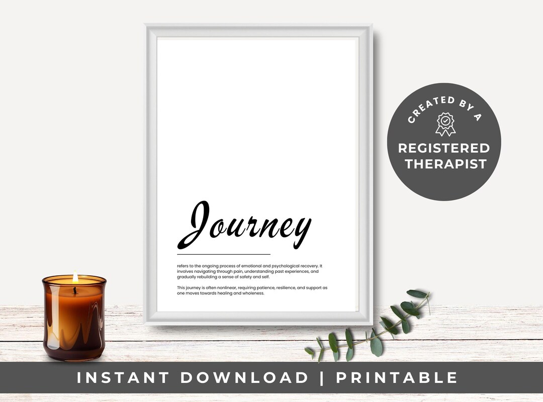 Journey Definition Poster, Minimalist Emotional Wellbeing Print ...