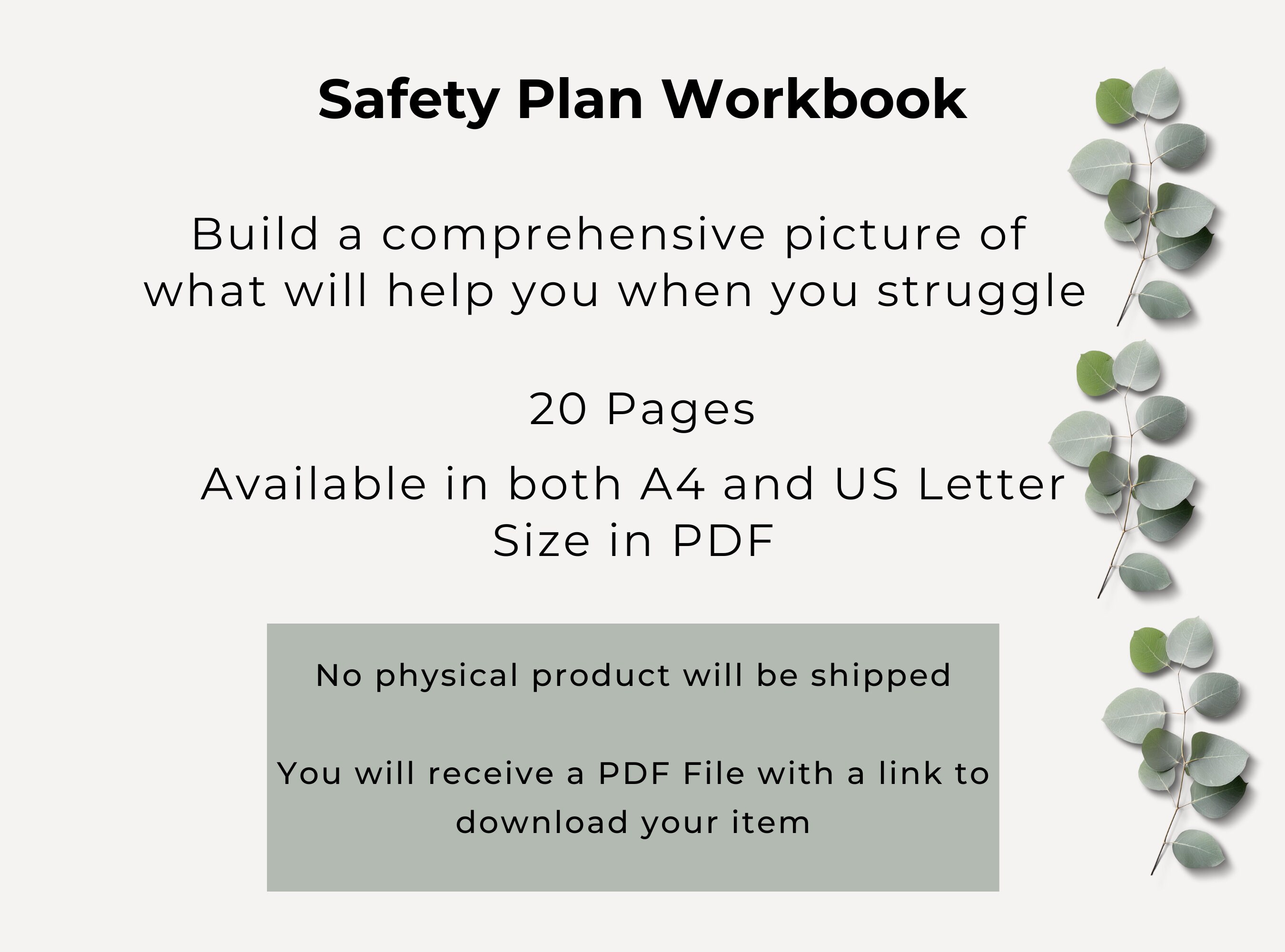 Mental Health Safety Plan, Mental Health and Disorders Worksheet ...