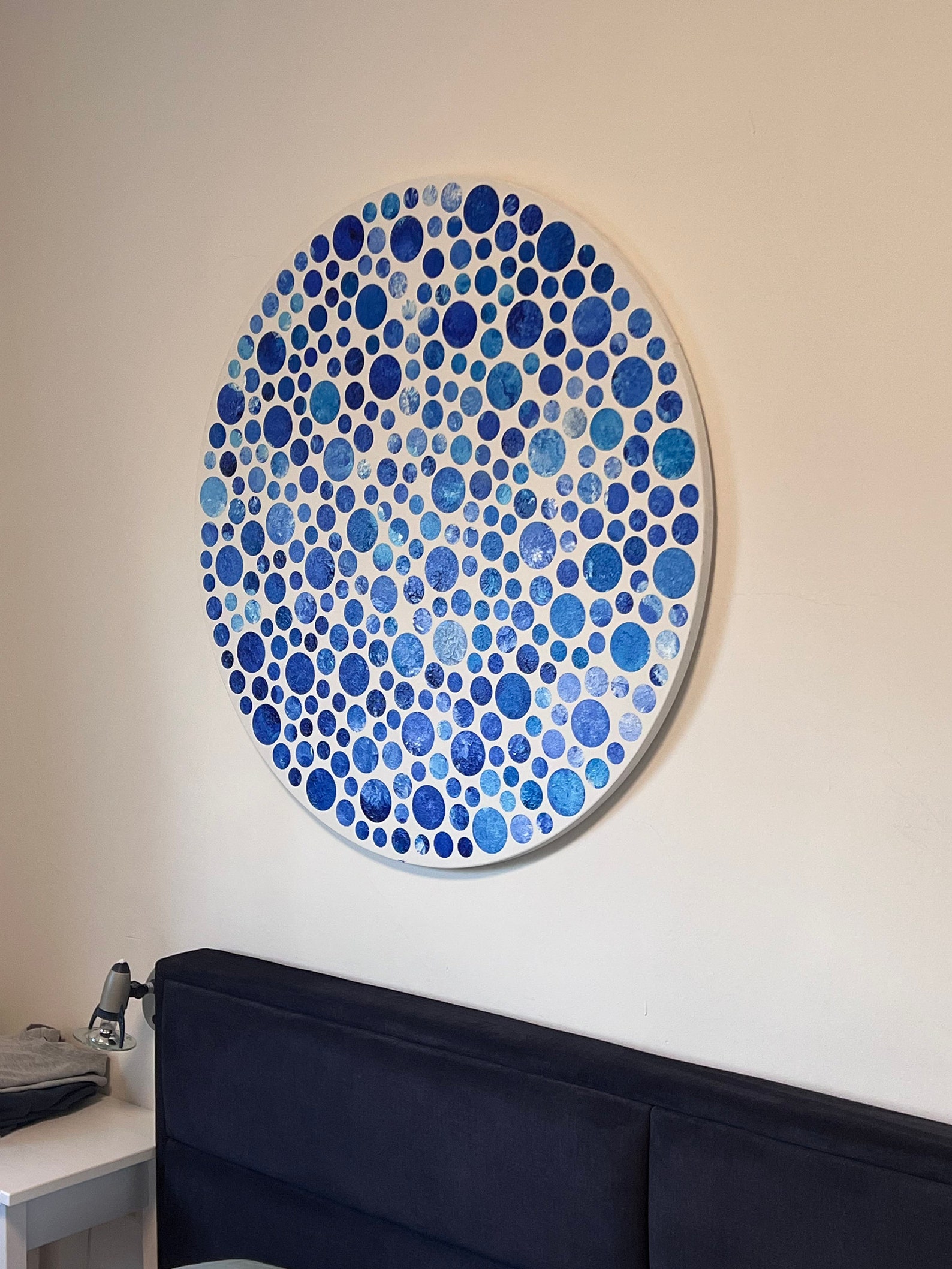 Handmade Rounded Canvas Dotted Painting With Acrylic Rainbow Colors - Etsy