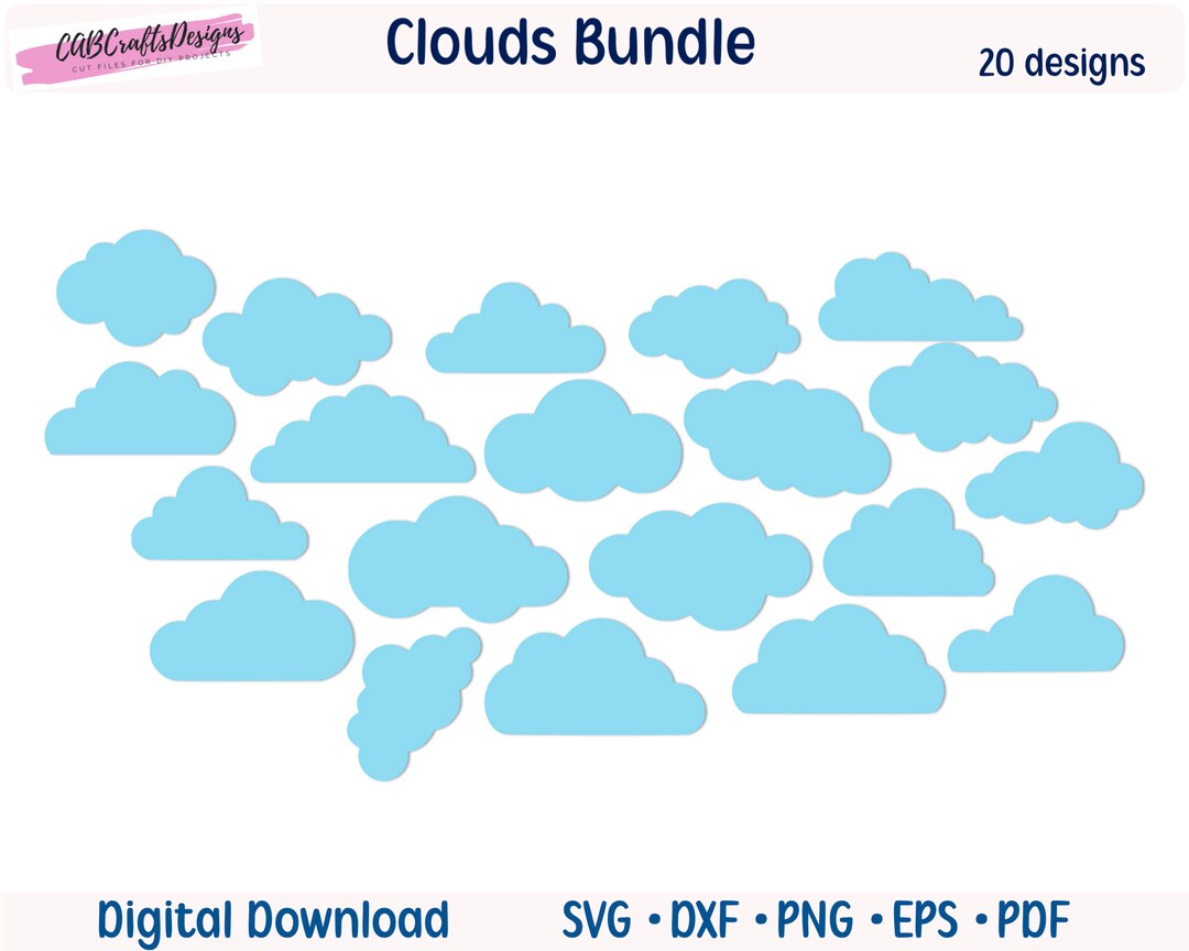 Clouds Svg,cloud Silhouette,weather Cut Files,clouds Clipart,toy Story ...