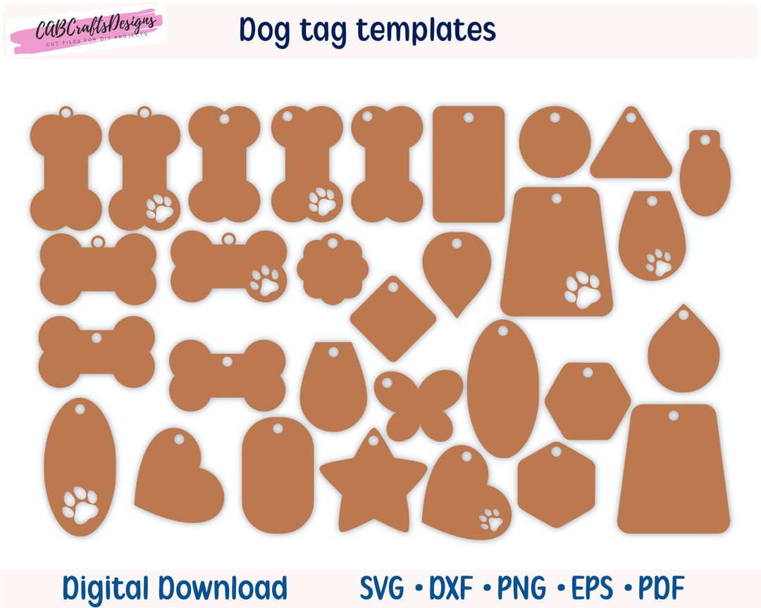 Pet Tag Template, Dog Id, Dog Tags Svg, Pet Name Label, Pet Charms ...