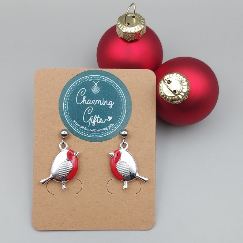 Hand-painted Red Robin Necklace. A Tibetan Silver Charm on an ...