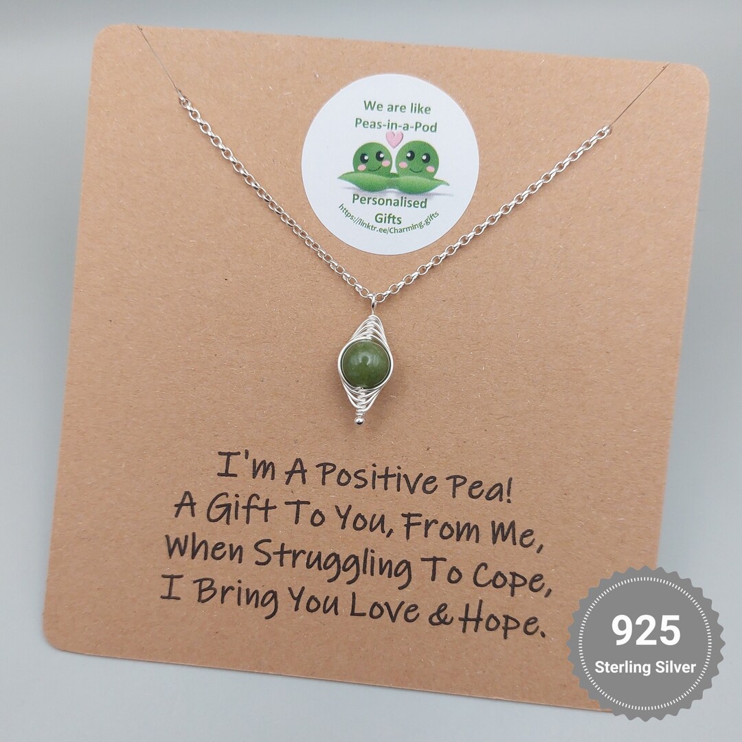 Positive Pea Necklace – Green Jade Pendant, Symbol of Friendship ...