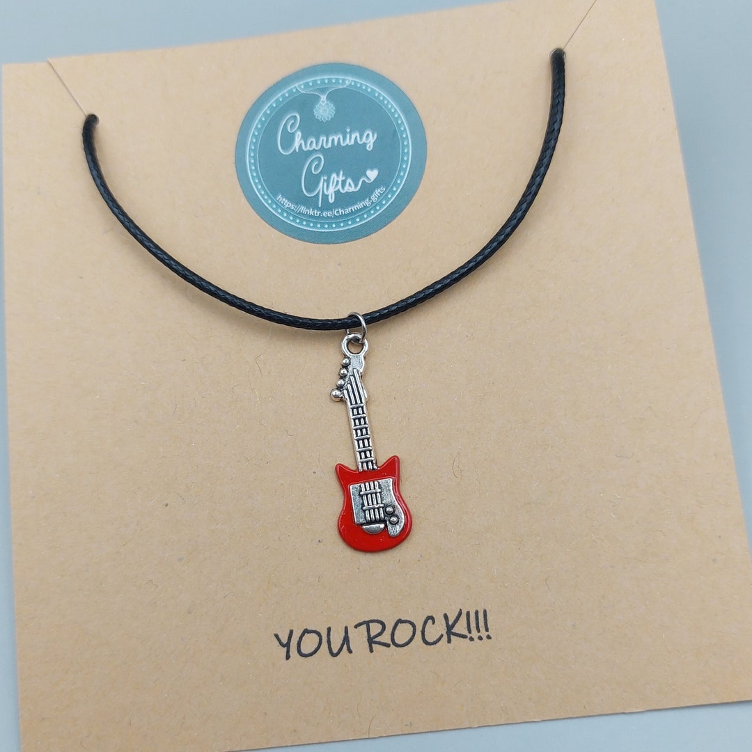 Red Electric Guitar Choker Necklace – Guitarist Gift for Musicians ...