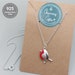 Hand-painted Red Robin Necklace. A Tibetan Silver Charm on an ...