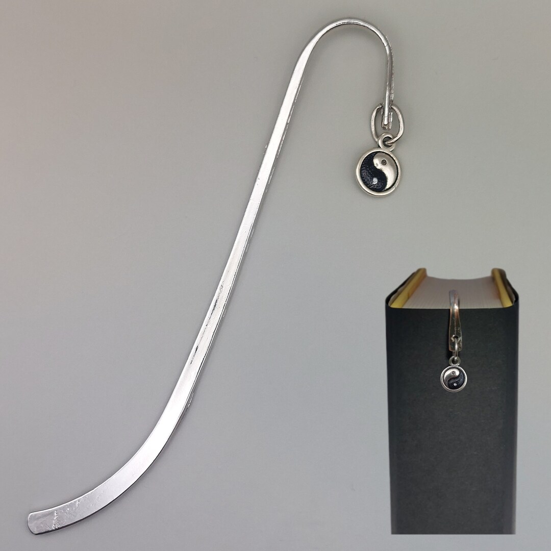 Hand-painted Yin Yang Bookmark. A Tibetan Silver Charm on a - Etsy