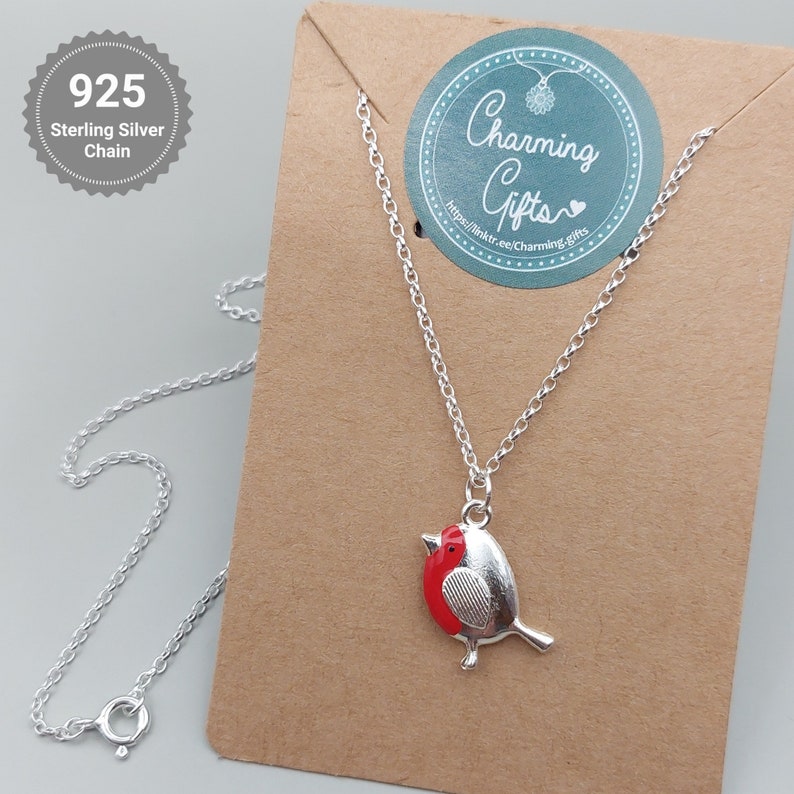Robin Necklace – Tibetan Silver Charm on a Sterling Silver Chain ...
